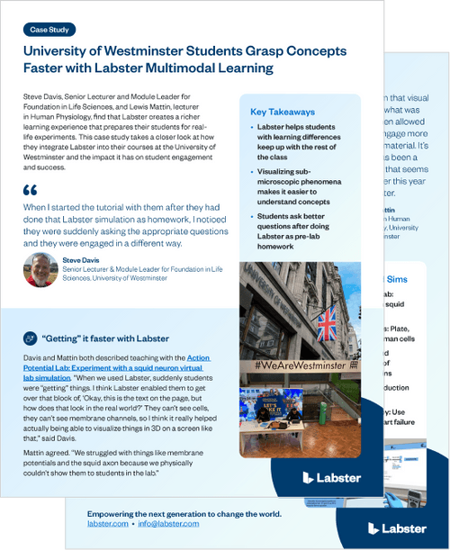 University of Westminster Students Grasp Concepts Faster with Labster Multimodal Learning | Case ...